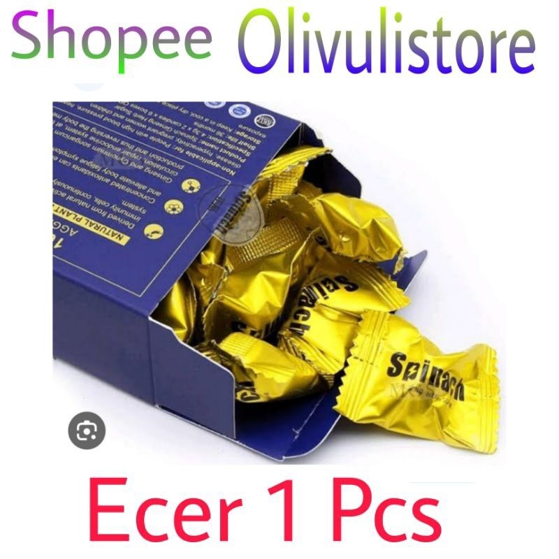 Jual PRODUK JOSS Spinach Candy Original Ecer 1 Pcs | Shopee Indonesia