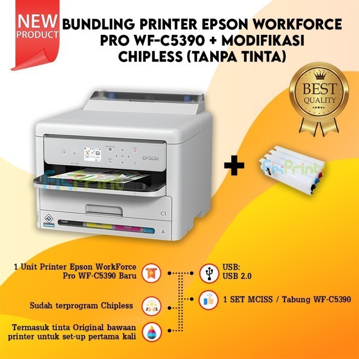Jual CHIPLESS Printer Epson Workforce Pro C5390 WF-C5390 Duplex ...