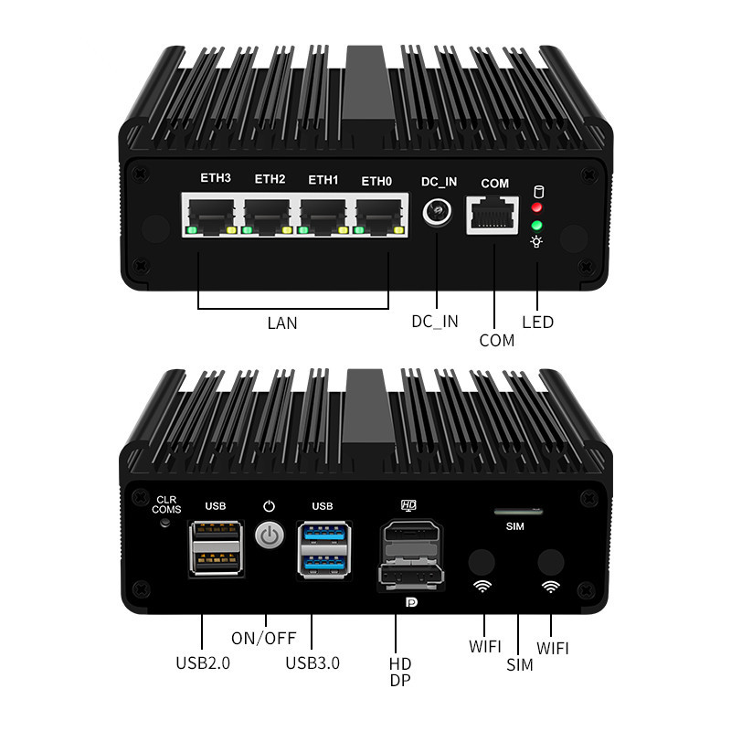 Jual Solid Micro Firewall Appliance Intel N100 Fanless Mini PC 4x i226 ...