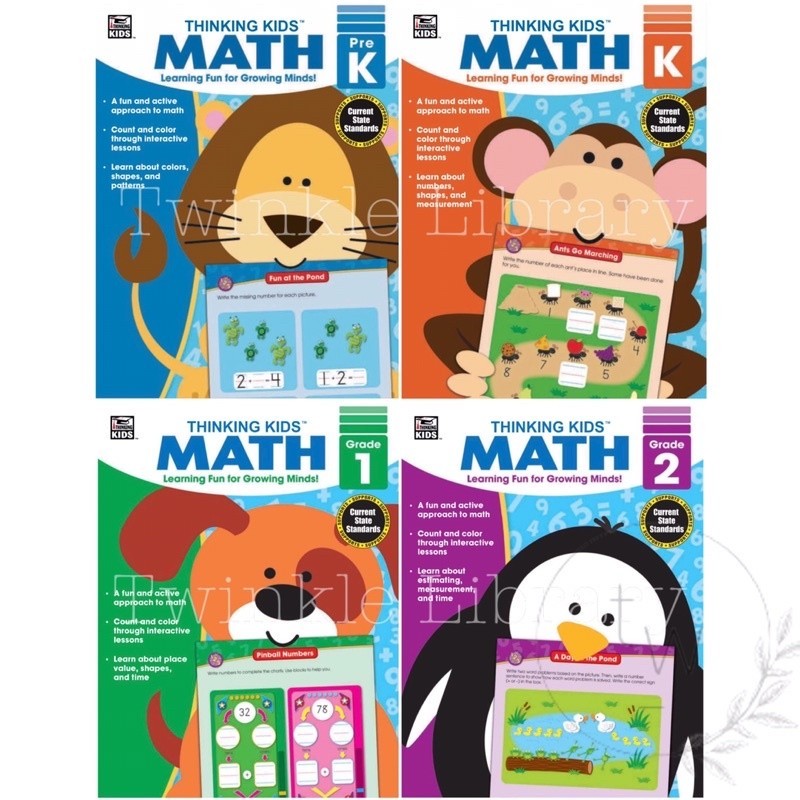 Jual Thinking Kids MATH Grade Pre K / K / 1 / 2 | FiIe Matematika PG TK ...