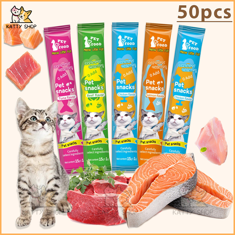 Jual 50pcs kucing Snack Snack Creamy treats Kucing penggemuk bergizi ...