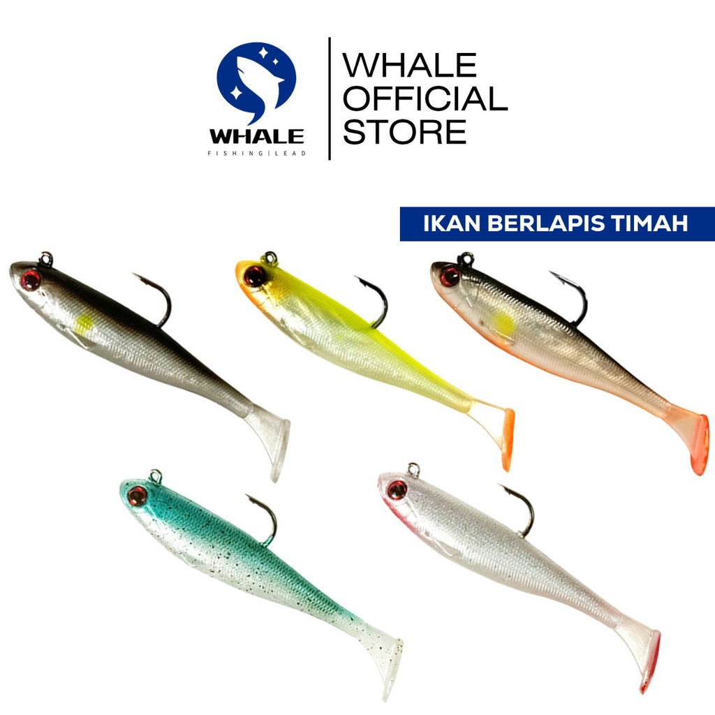 Jual WHALE T-tail lead fish 9cm berat 12 gram lengkap dengan kail Ikan ...