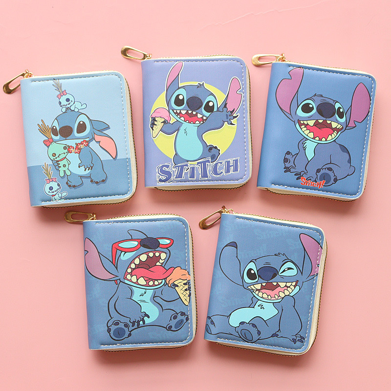Jual Anime Disney Stitch Coin Purse Cartoon Movie Lilo & Stitch Short ...