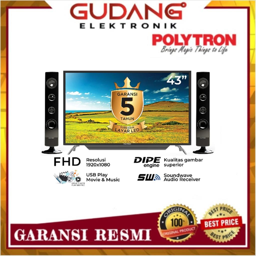 Jual LED TV 43 INCH POLYTRON PLD 43TV1556 CINEMAX TOWER LED POLYTRON ...