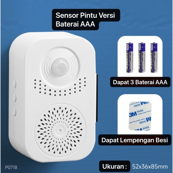 Jual ART-076 Bel Pintu Sensor Motion Sensor Gerak Otomatis Bunyi Hello ...