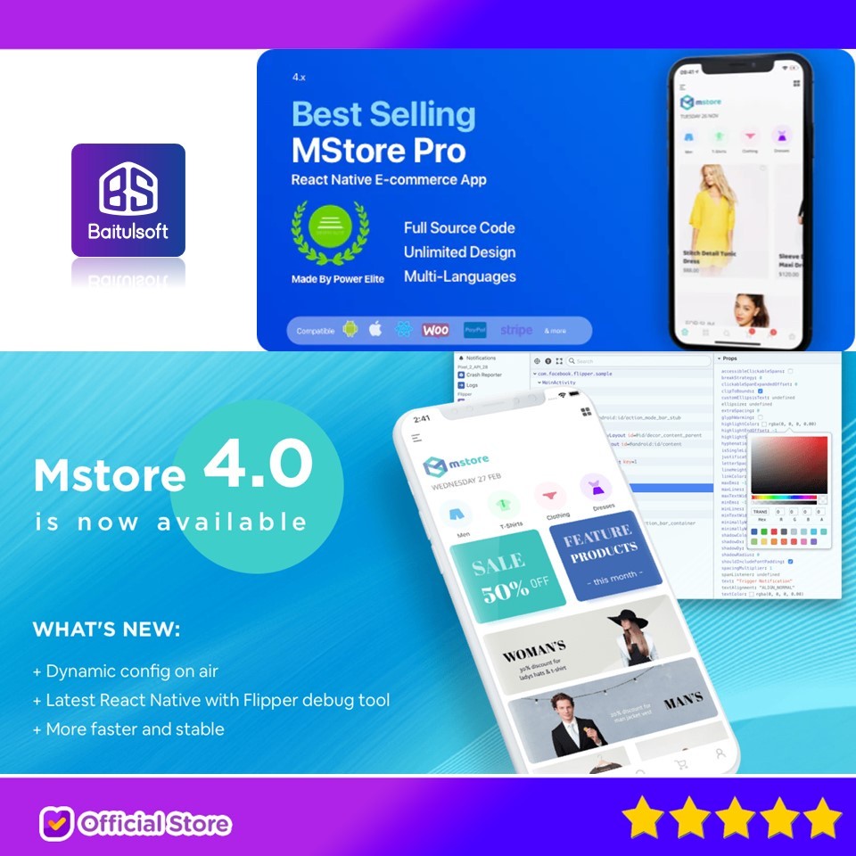 Jual SOURCE CODE APLIKASI MSTORE PRO - COMPLETE REACT NATIVE TEMPLATE FOR E-COMMERCE | Shopee ...
