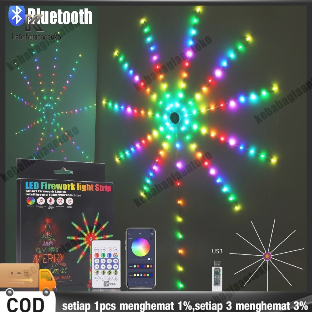 Jual LAMPU STRIP LED 5050 RGB BENTUK KEMBANG API DENGAN MUSIC UNTUK ...