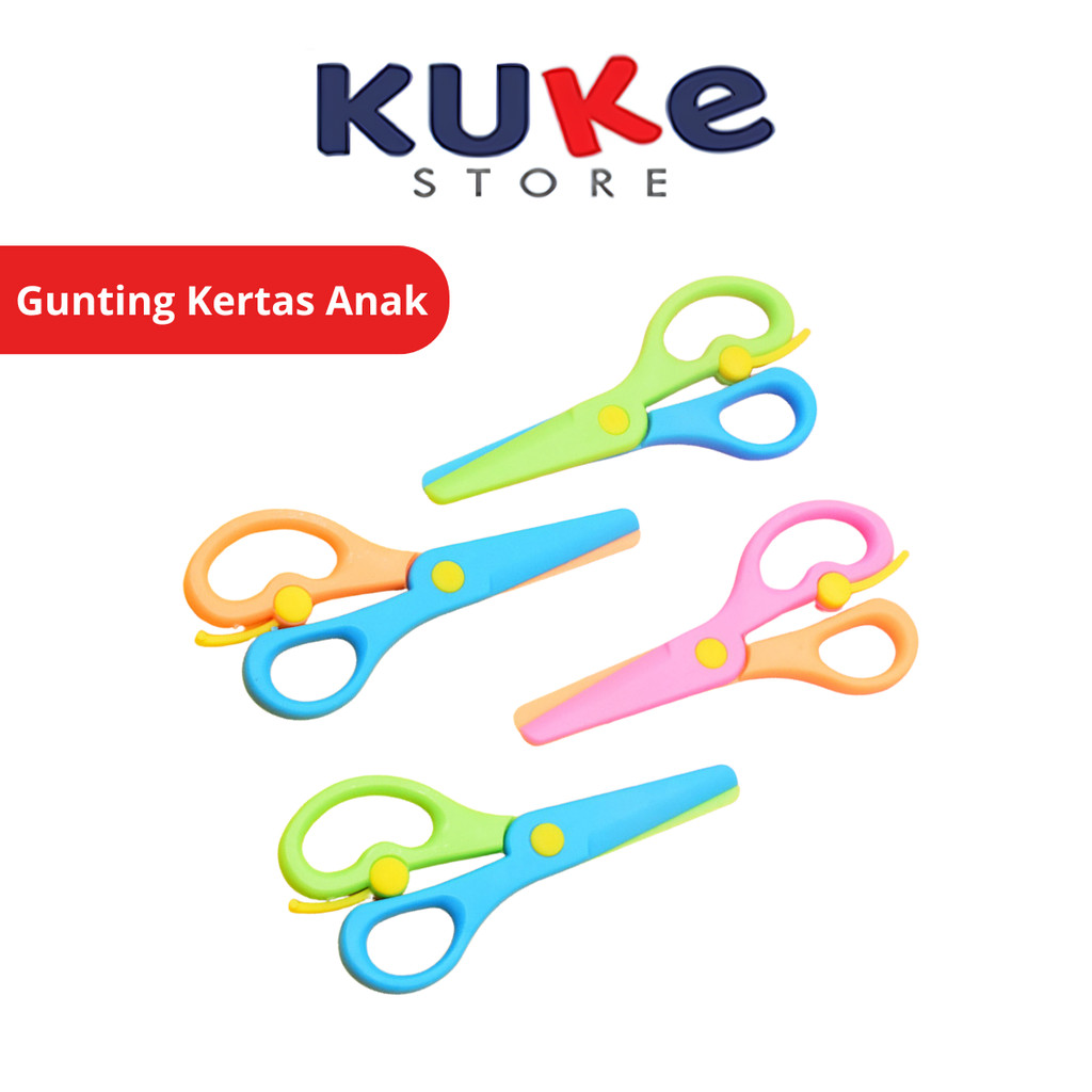 Jual Gunting Kertas Anak Warna Karakter Polos Ujung Bulat Tumpul Safety ...