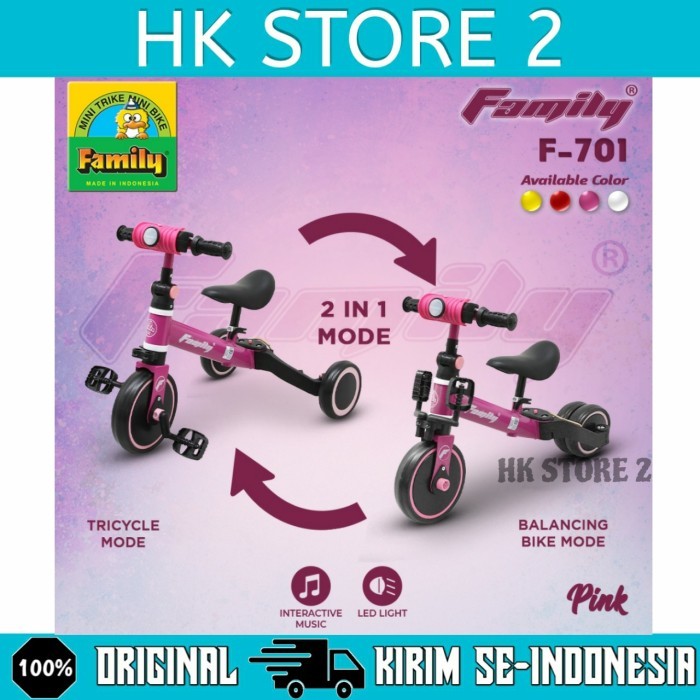 Jual Push bike / Balance Bike FAMILY F-701 Sepeda Keseimbangan Anak ...