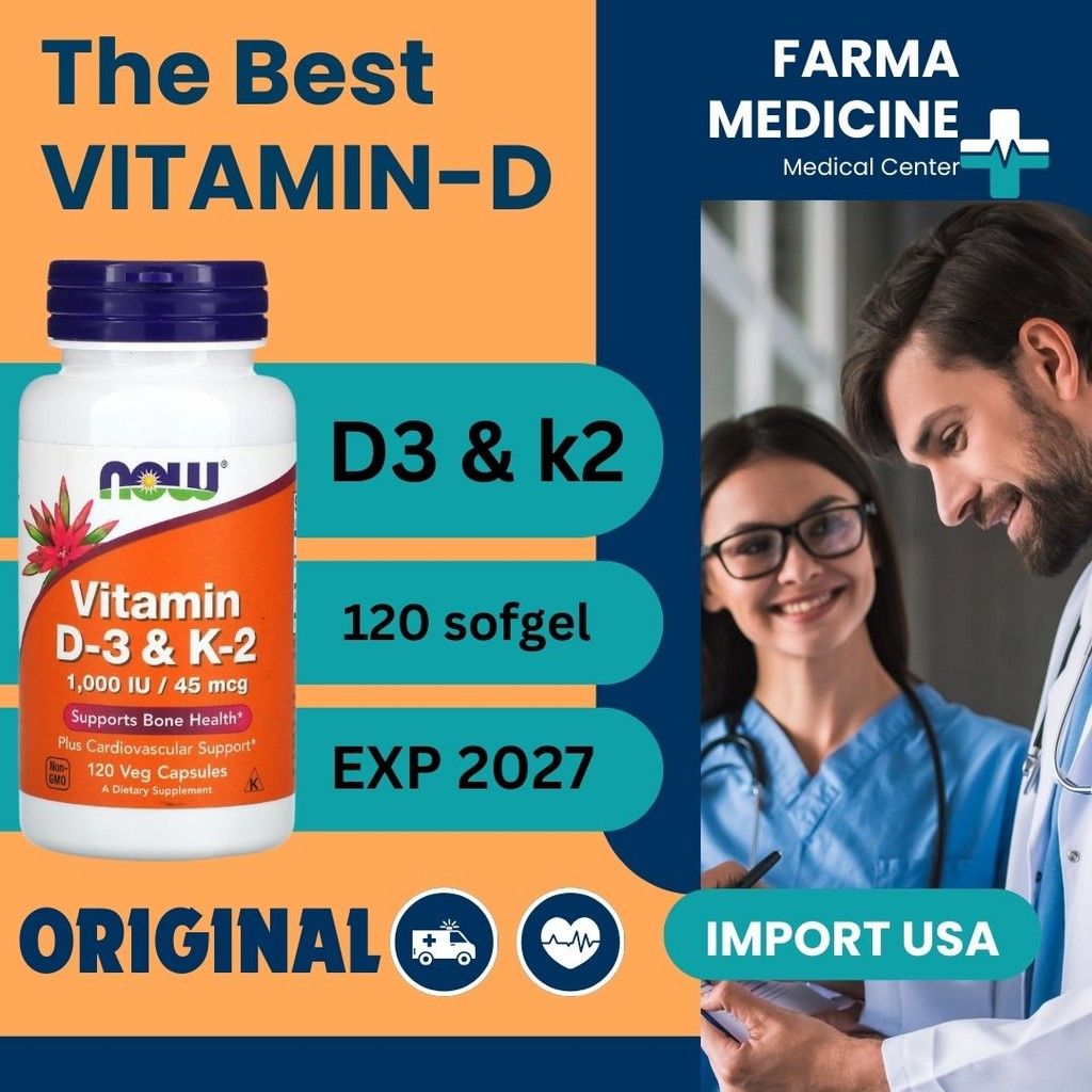 Jual Now Food Foods Vitamin D3 D-3 and K2 K2 1000 IU iu 45 mcg 120 veg ...