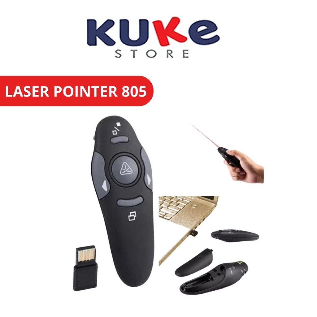 Jual Wireless Laser Red Pointer Presenter 805 Remote Control 2.4GHz ...