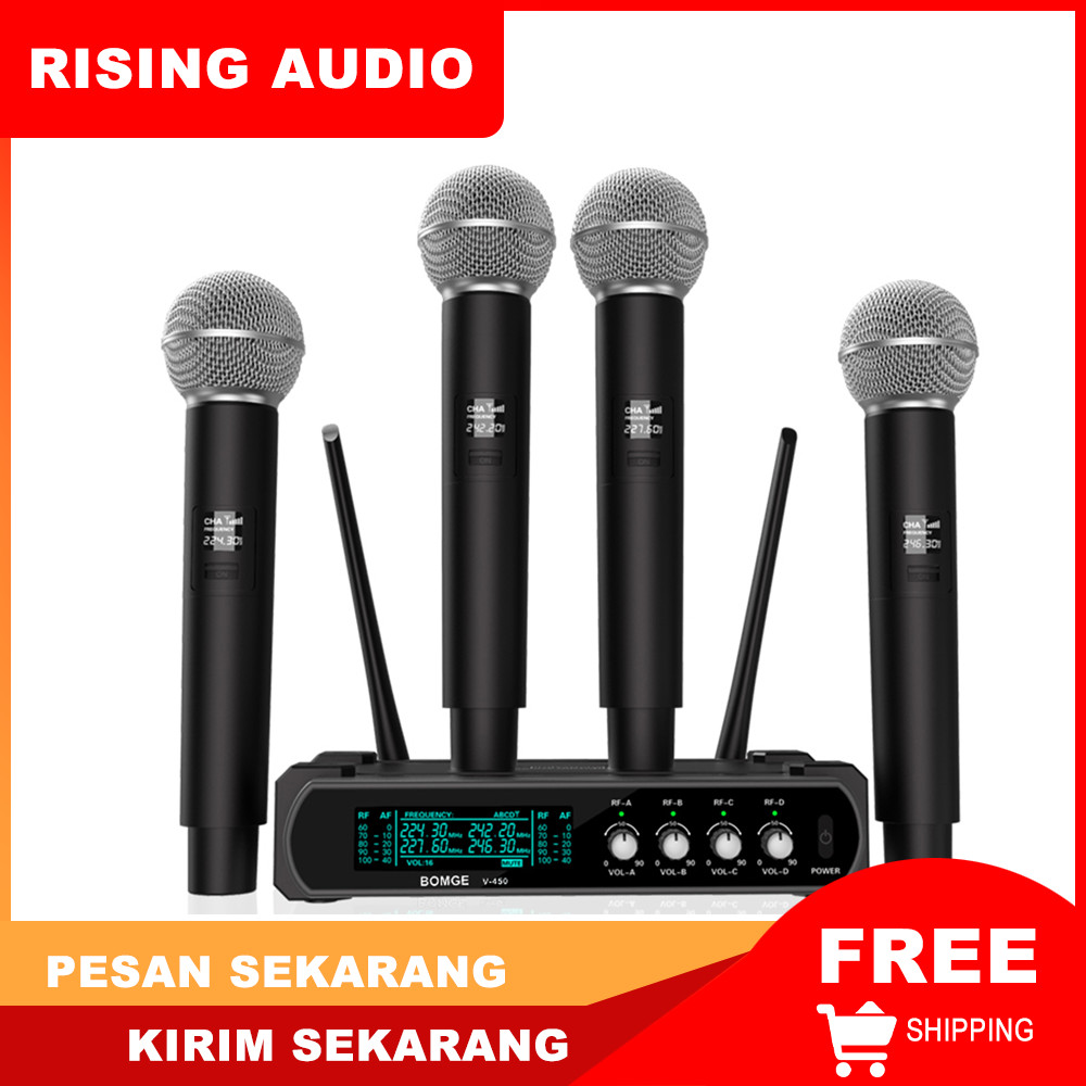Jual RISING AUDIO - Sistem Microphone Nirkabel Portabel, 4 Saluran ...