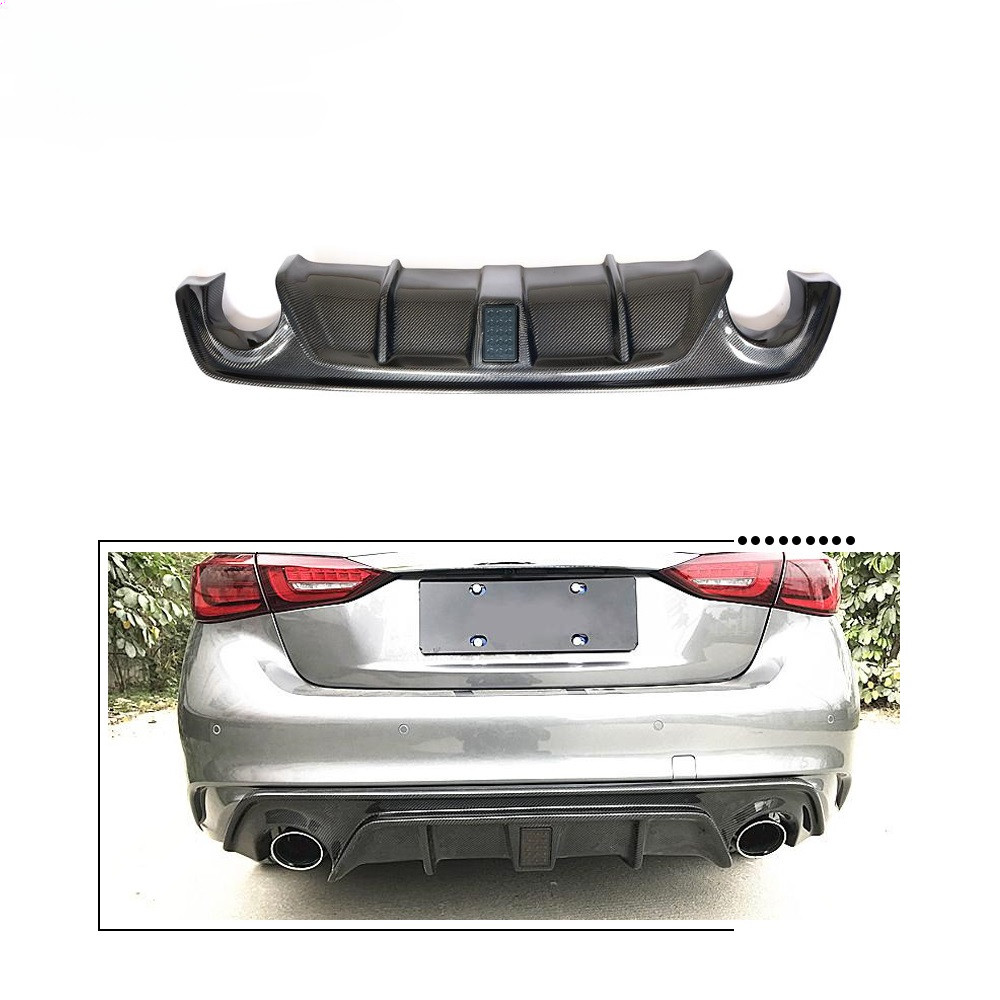 Jual For 2018 Q50 Sport Model Carbon Fiber rear bumper diffuser ...