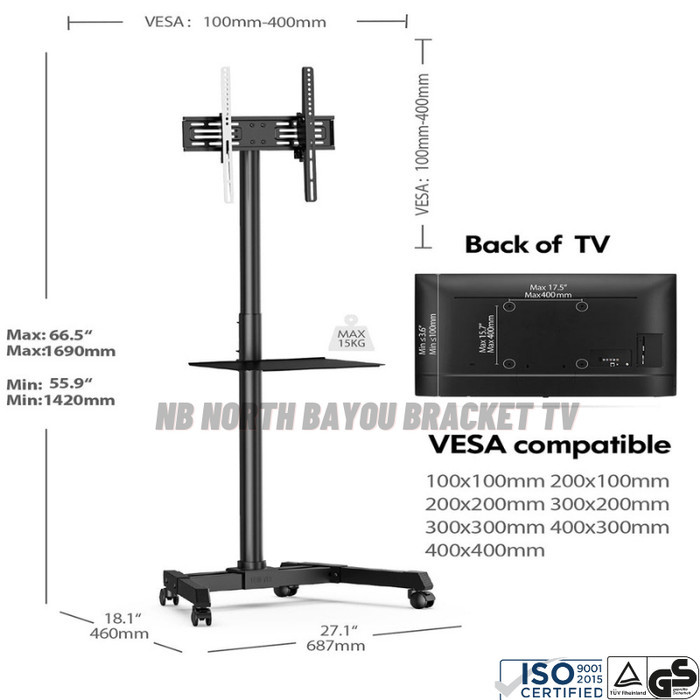 Jual BRACKET TV STANDING 60 55 50 43 40 32 INCH, STAND TV ADJUSTABLE ...