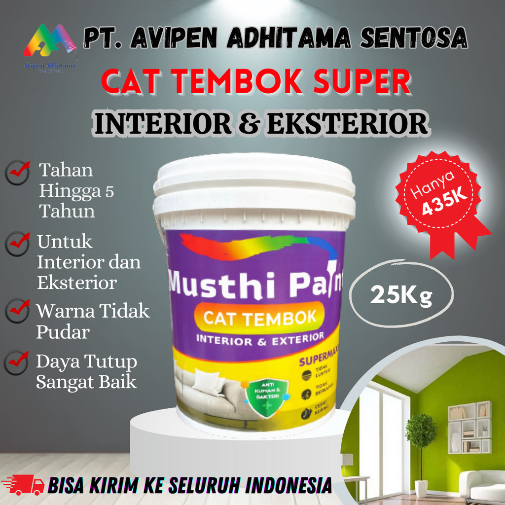 Jual Cat Tembok Dinding Interior Eksterior Rumah Kualitas Super Musthi ...