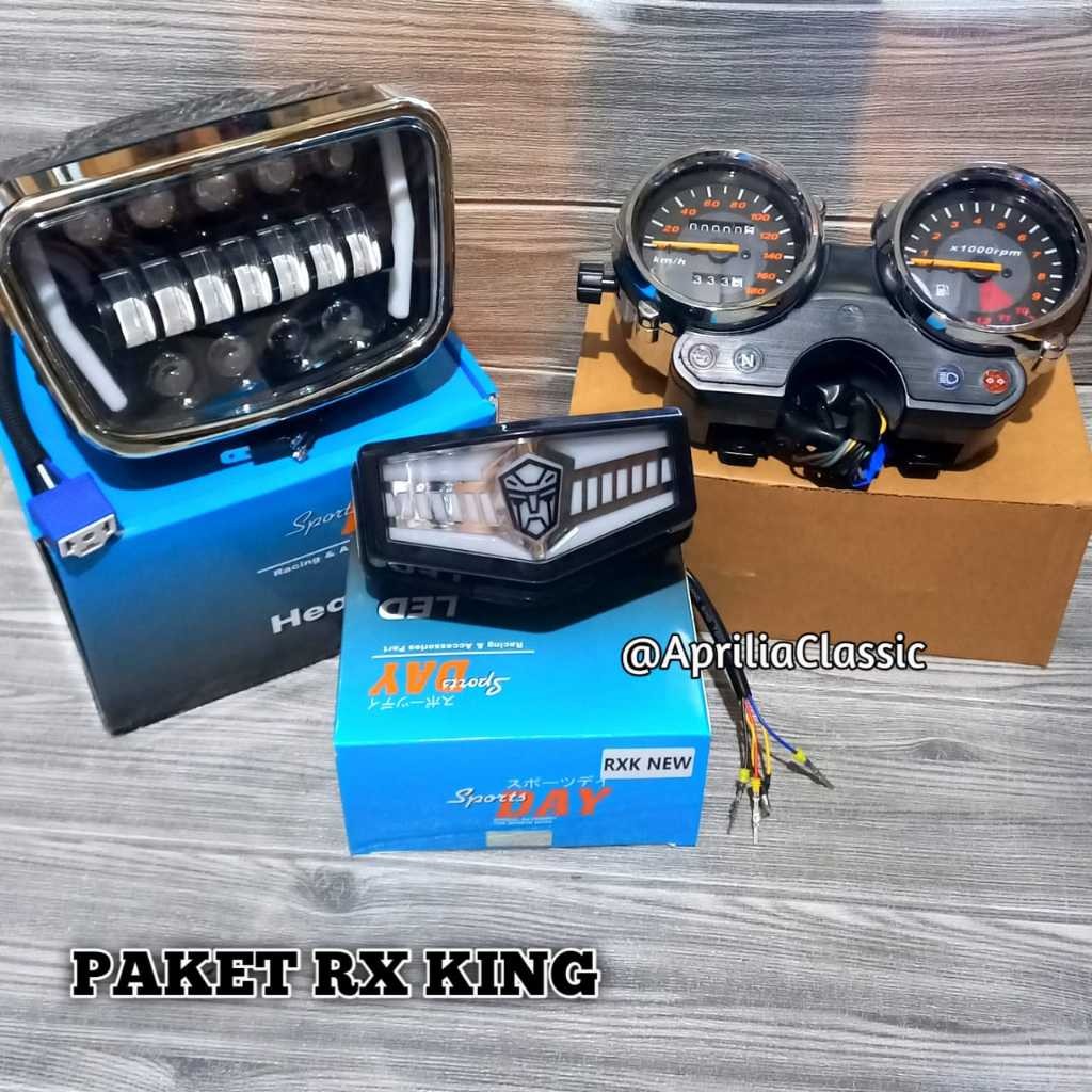 Jual PAKET RX KING LAMPU DEPAN 16 LED SET SPIDOMETER ANALOG PLUS STOPLAMP RX KING LED ...