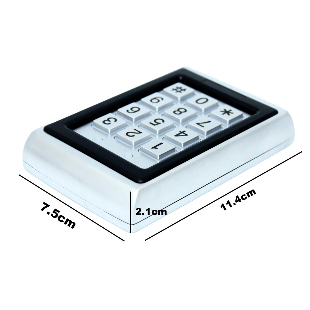 Jual Metal Access Control EM Card Reader Keypad 2000 User 125KHz Card ...