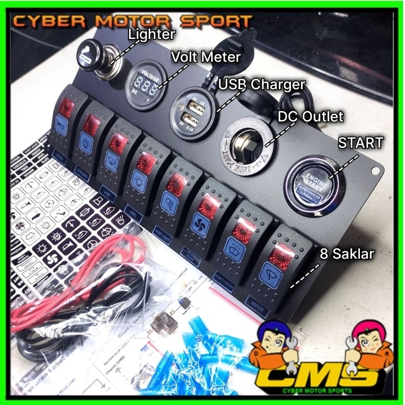 Jual interior Dashboard instrument universal panel saklar engine start ...