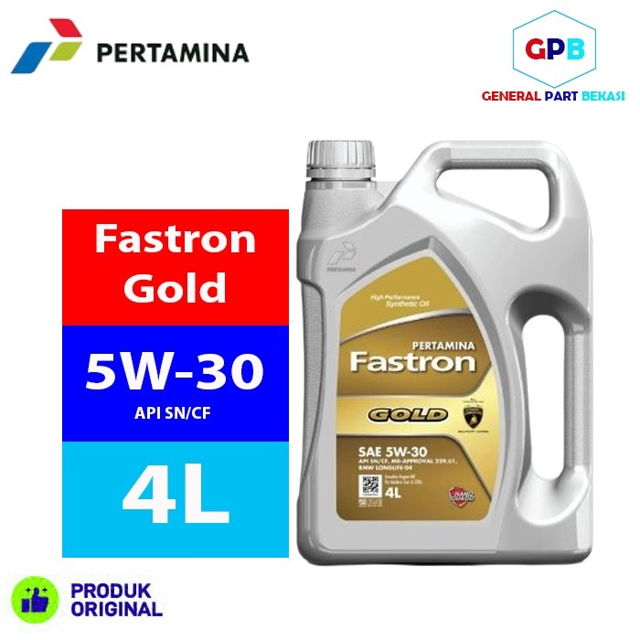 Jual Oli Mesin Pertamina Fastron Gold 5w-30 4lt 100% ORIGINAL | Shopee ...