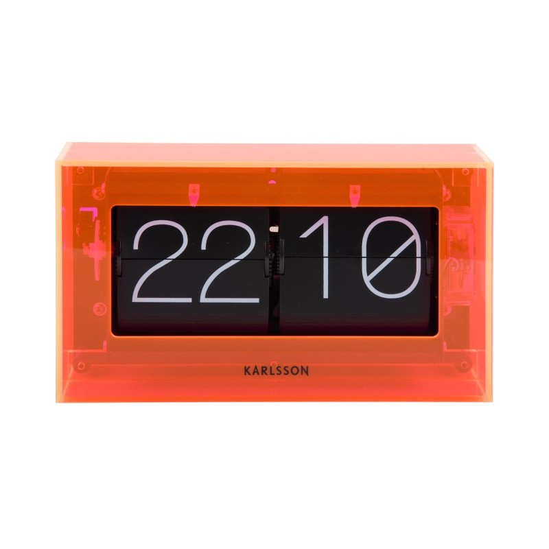 Jual Karlsson Table Clock Boxed Flip Acrylic Neon Orange 20.7 x 11.7 x ...