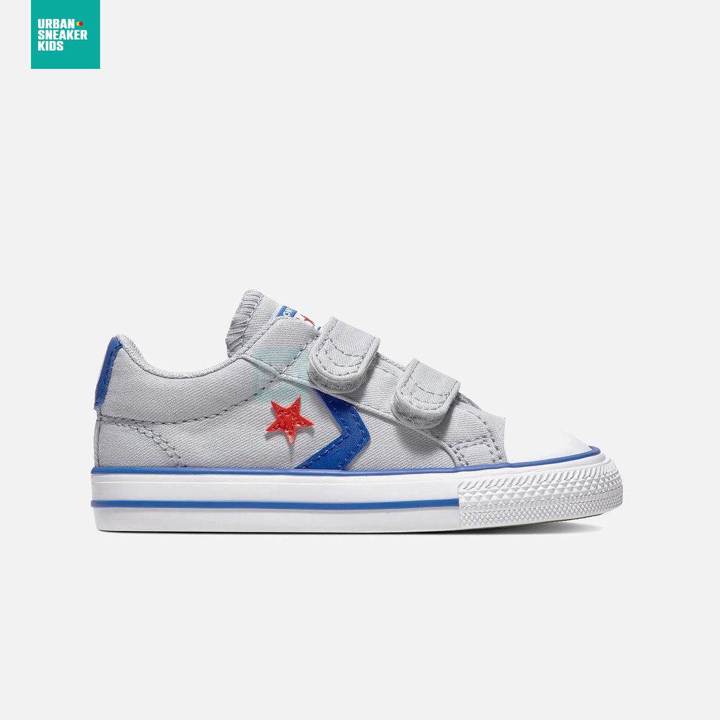 Jual Sepatu Anak Converse Star Player OX Velcro Trainers Wolf Grey Size ...