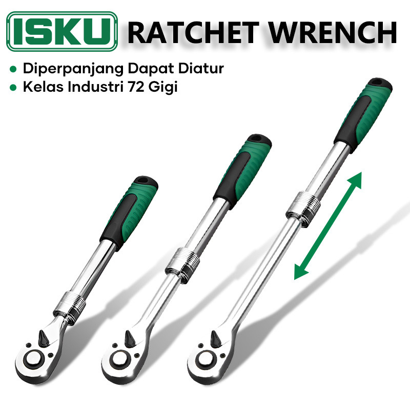 Jual ISKU 1/2 inch 72Gigi Gagang Rachet Wrench Portable Gagang Rachet ...