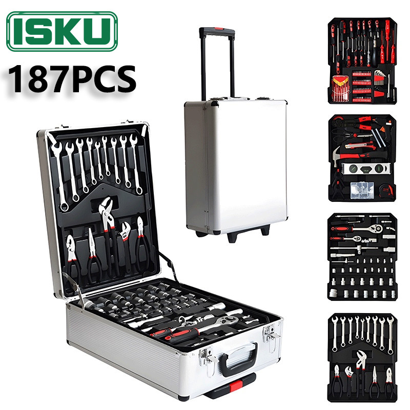 Jual Tool Kit 187pcs Perkakas Bengkel Dan Rumah Koper Lengkap koper abu Free Koper 187/Alat ...