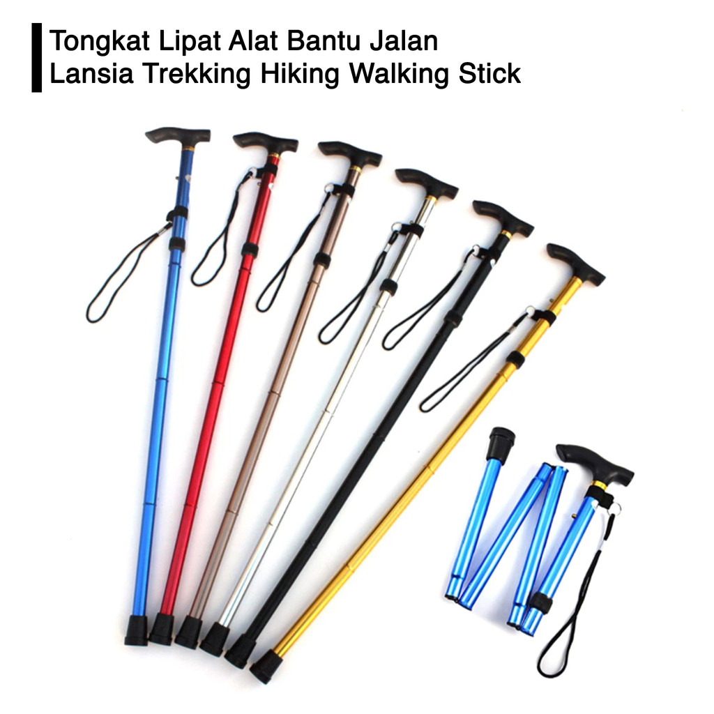 Jual Tongkat Lipat Alat Bantu Jalan Lansia Trekking Hiking Walking ...