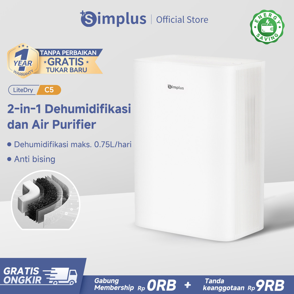 Jual Simplus 2 IN 1 Dehumidifier dan Pembersih Udara 750ml/hari 1,5L ...