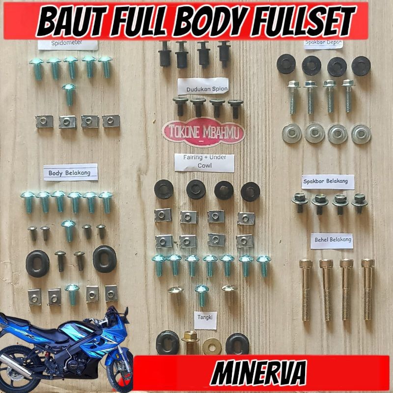 Jual Baut Full Set Cover Body Minerva 150 R old / Baut Full Body ...