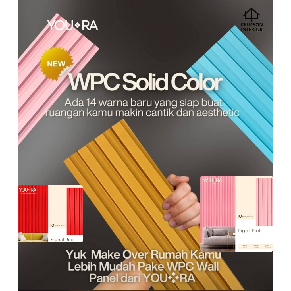 Jual WALLPANEL WARNA SOLID WPC [2.9 METER] PINK BIRU MERAH YOURA | Shopee Indonesia