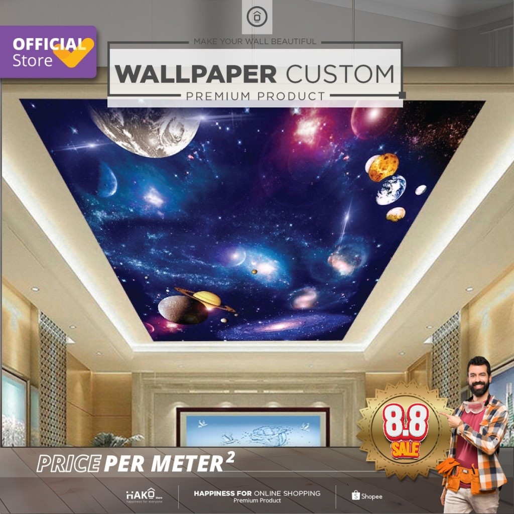 Jual Sticker Plafon Custom Ruang Tamu | Gambar Langit dan Luar Angkasa ...