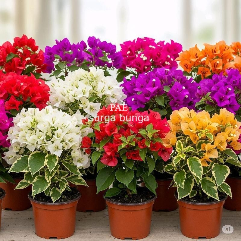 Jual paket 5 warna bunga Bougenville varigata ukuran bibit 20-30cm ...
