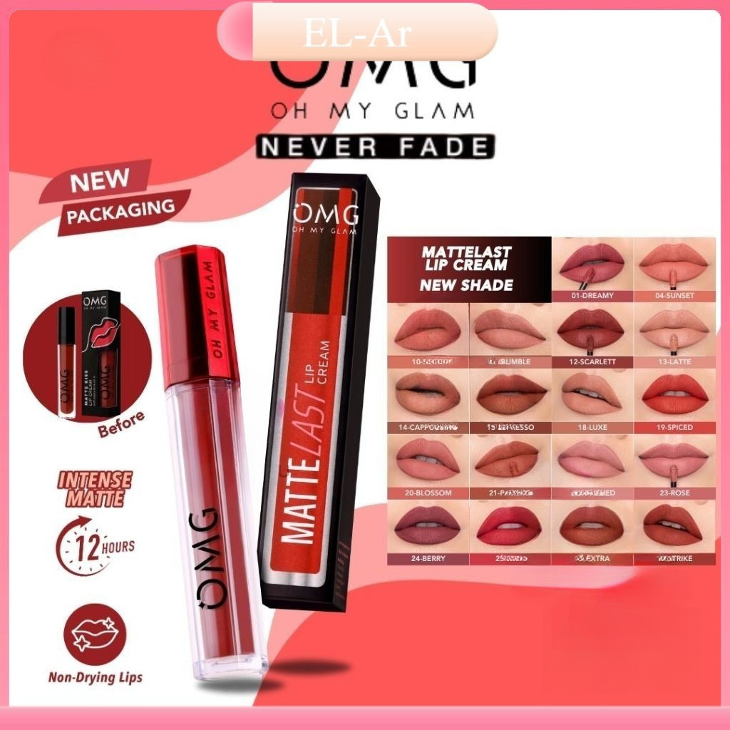 Jual COD BPOM OMG OH MY GLAM Mattelast Kiss Lip Cream Melembapkan bibir Waterproof | Shopee ...