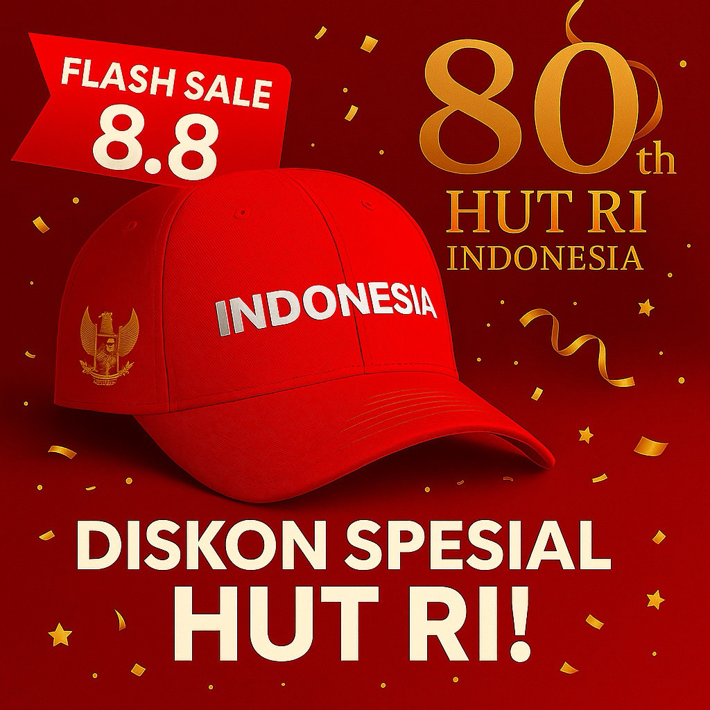 Jual Topi Indonesia Kemerdekaan HUT-RI ke 80 Merah Putih Garuda ...