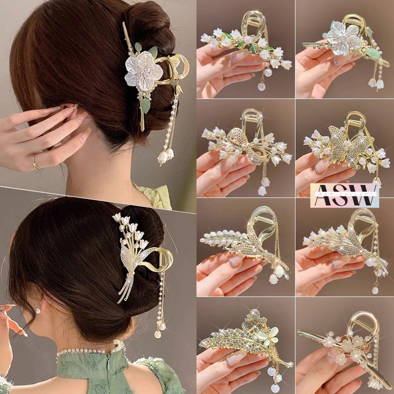 Jual Jepit Rambut Korea Motif Bunga Kupu Kupu Rumbai Mutiara Wanita ...