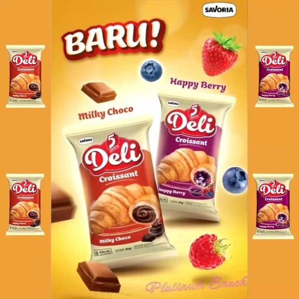 Jual SSG 5 DAYS DELI CROISSANT ECER ROTI KROISAN 45GR RASA MILKY CHOCO ...