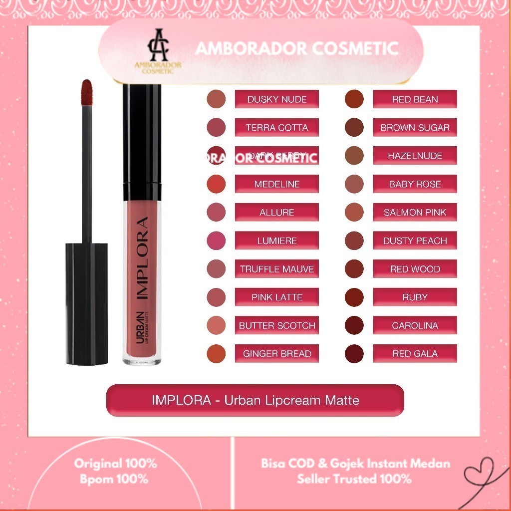 Jual IMPLORA - URBAN LIP CREAM MATTE - Lipcream Long-Lasting ...
