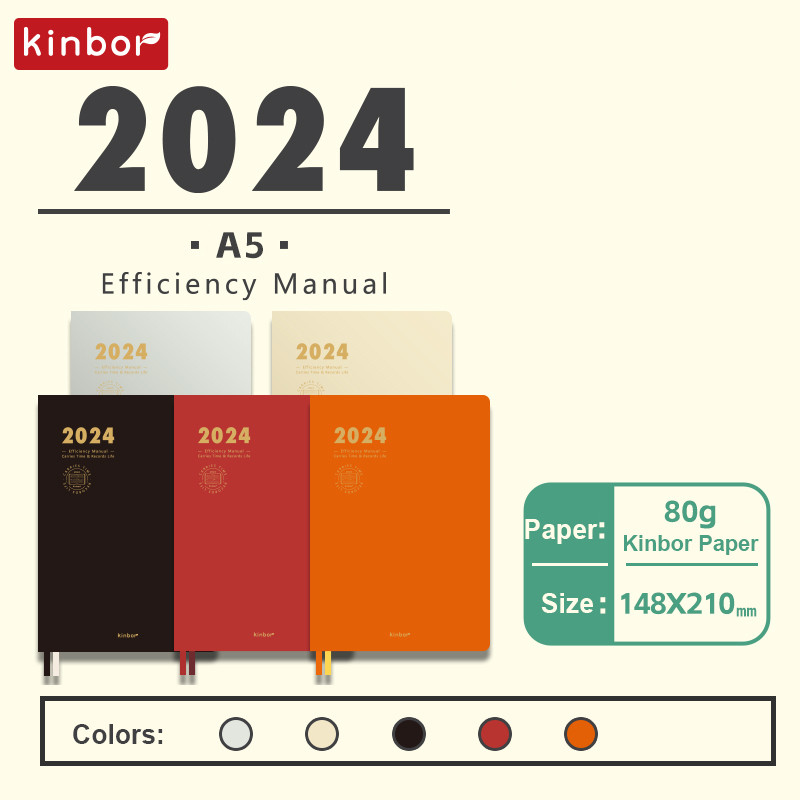 Jual Kinbor 2024 A5 Notebook Efficiency Manual Schedule Two Day One ...