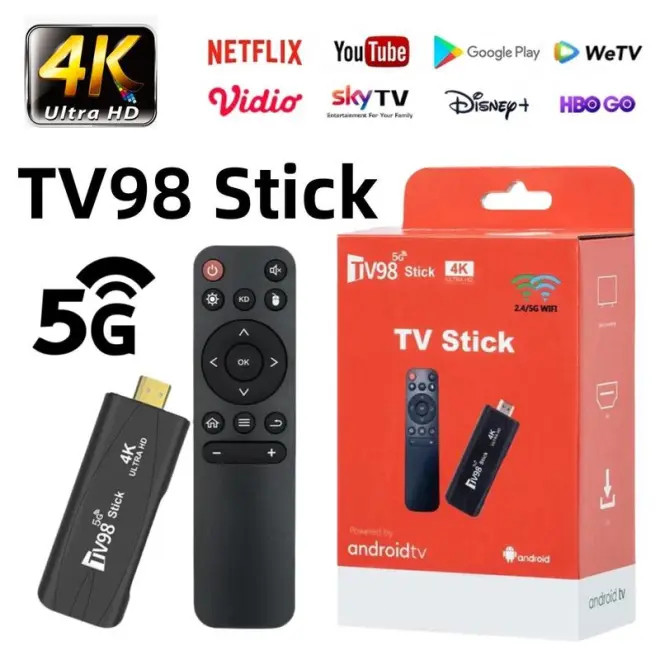 Jual TV98 Smart TV Stick 4K 5G WIFI TV Stick TV BOX 8gb Ram 128gb Rom ...