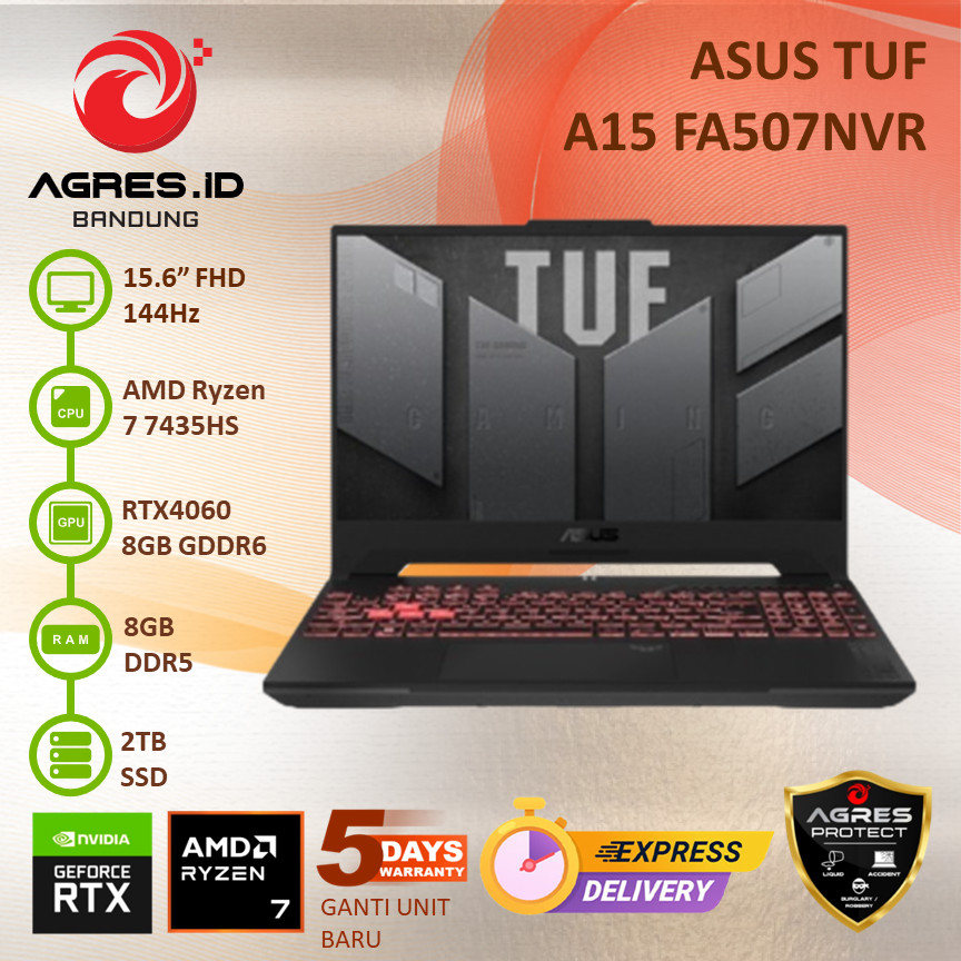 Jual ASUS TUF A15 FA507NVR RYZEN 7 7435HS RTX4060 16GB 512GB 15.6"FHD ...