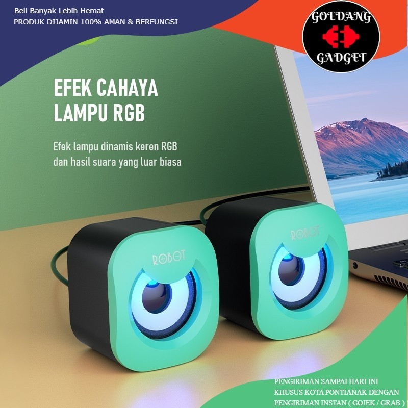 Jual RS-180 100% ORIGINAL ROBOT SPEAKER USB RS180 MULTIMEDIA PORTABLE / SPEAKER MUSIC MINI FOR ...