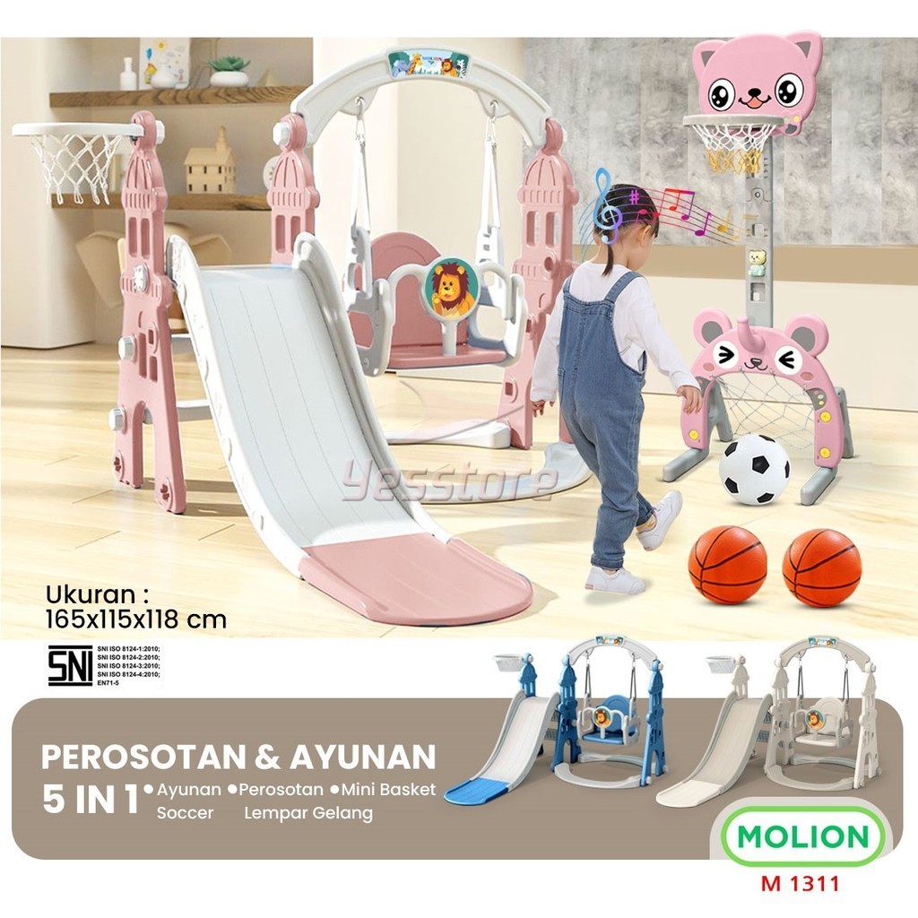 Jual MOLION SNI Prosotan Ayunan Anak 5in1 Seluncuran Perosotan Ring ...