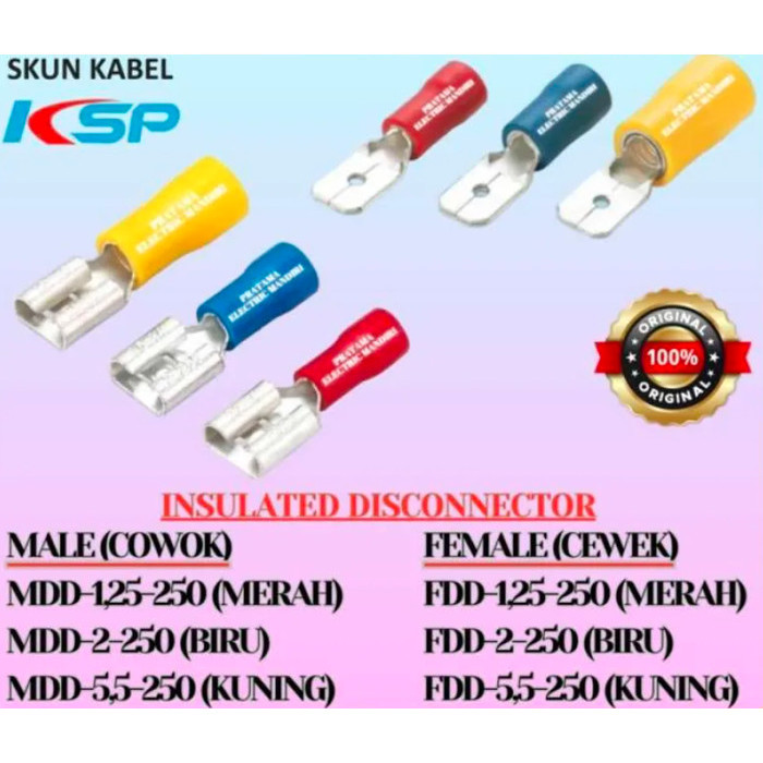 Jual Isi 100 Pcs Skun Male Female FDD FDFD MDD Jantan Betina Cable ...