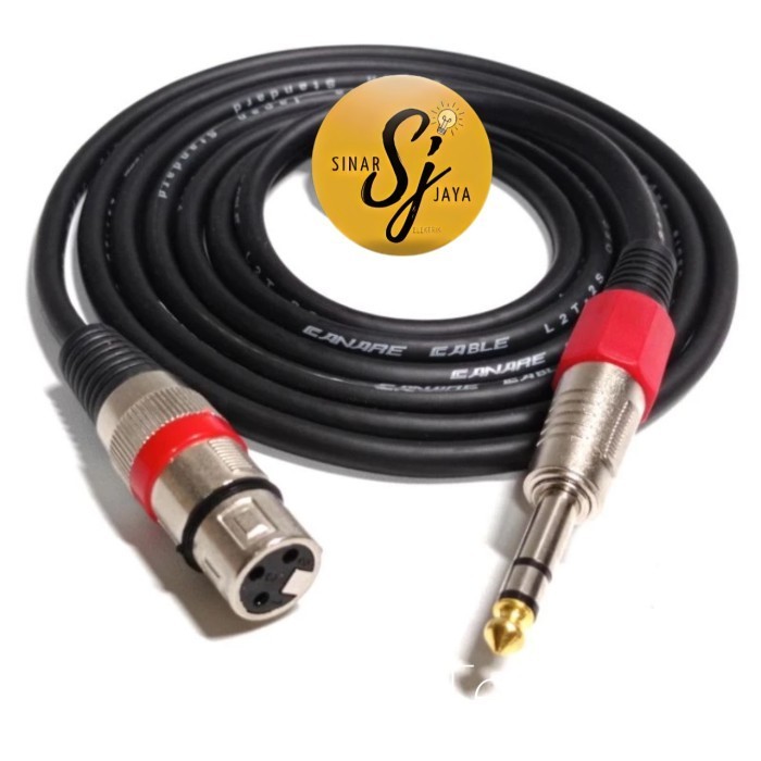 Jual kabel jack akai trs 6.5mm stereo to jack canon xlr female - Hitam, 1m | Shopee Indonesia