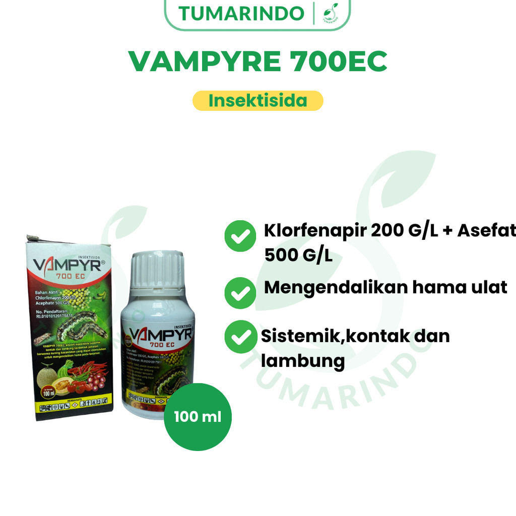 Jual Vampyr 700 EC 100ml Chlorfenapuryr plus Acephate Insektisida Pembasmi Ulat Tanaman Kubis ...