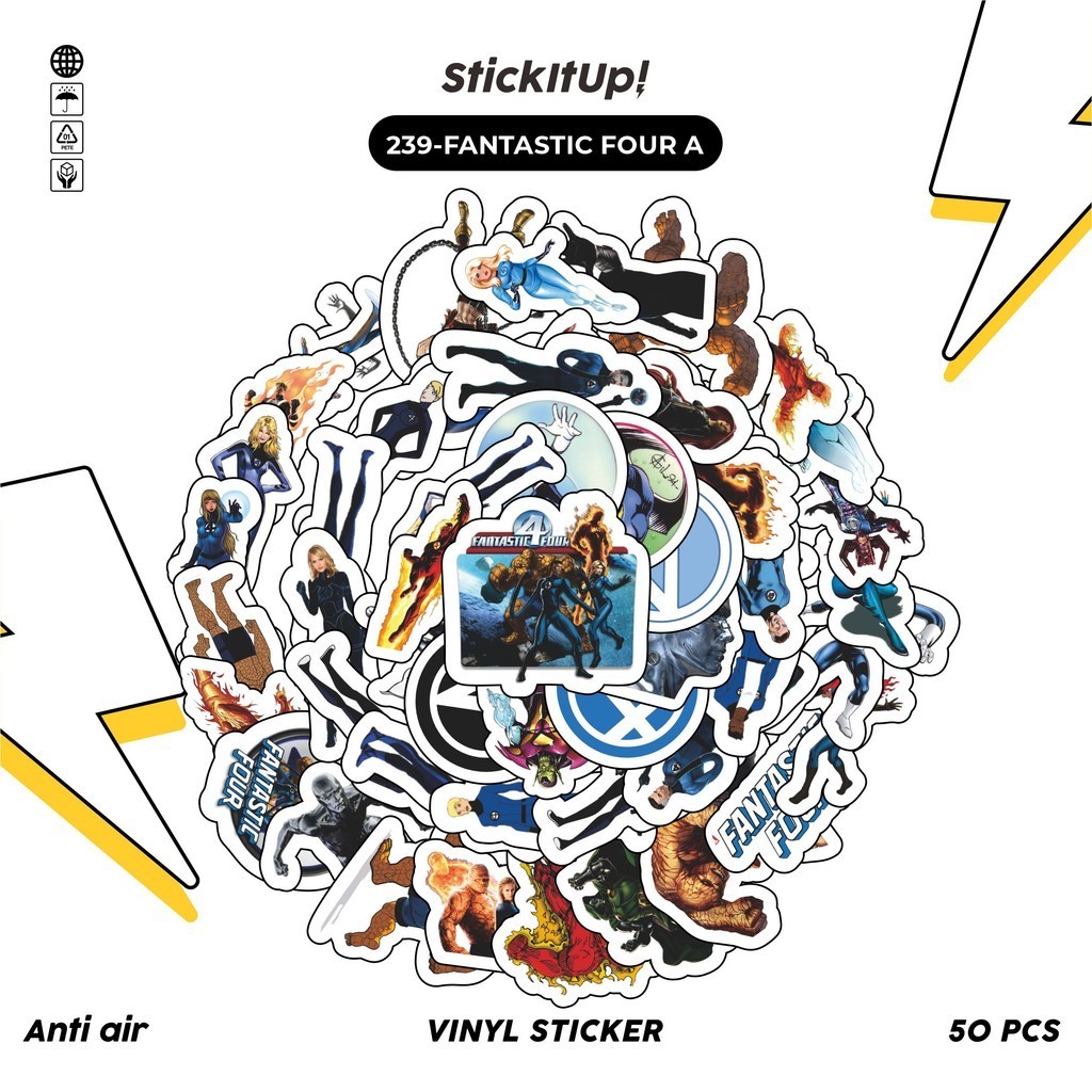 Jual COD 50 Pcs Stiker Pack Motif Kartun Fantastic Four Animated series ...