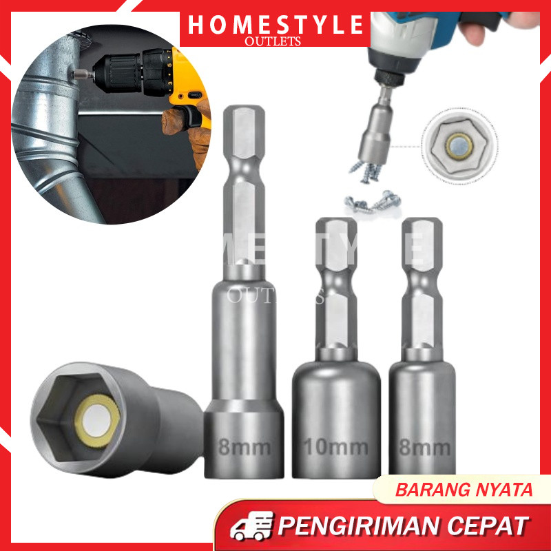 Jual 6Pcs Mata Bor Roofing Magnet Hex Adaptor Bit Mata Roofing Magnetic ...