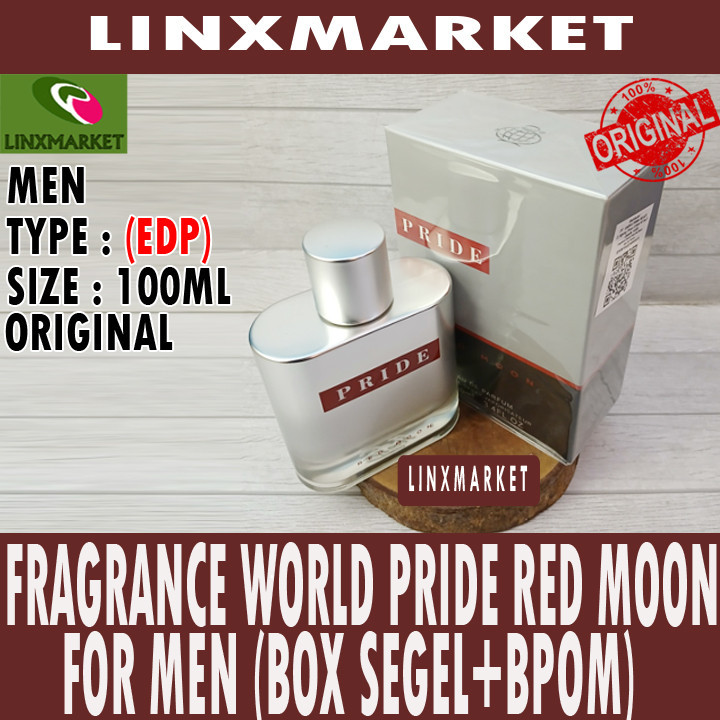 Jual FRAGRANCE WORLD PRIDE RED MOON FOR MEN EDP 100ML (BOX SEGEL+BPOM) | Shopee Indonesia