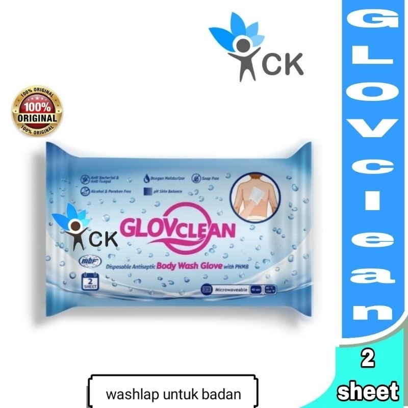 Jual GLOVCLEAN isi 2 lembar - disposable body washlap dengan antiseptik ...